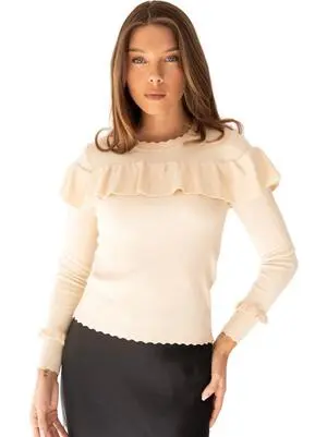 BY TESS COLLECTION Evelyn Knit Sweater - Cream