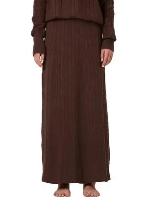 BY TESS COLLECTION A-line Knit Skirt - Brown