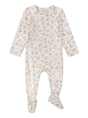 MINIMOI Floral Pointelle Footie - Pink