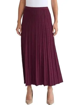 Ming Wang A-line Textured Knit Maxi Skirt - Midnight Violet