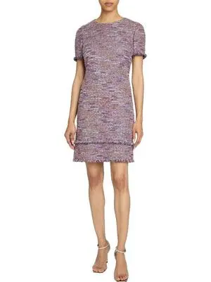 Santorelli Melania Tweed Shift Dress - Dusty Lilac