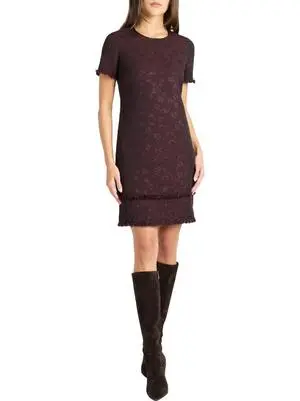 Santorelli Melania Short Sleeve Shift Dress - Raisin