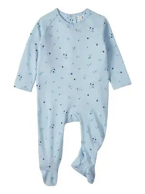 MINIMOI Cotton Knit Footie - Blue