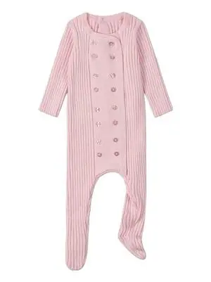 MINIMOI Sweater Rib Footie - Pink