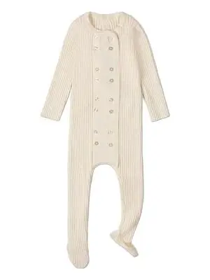 MINIMOI Sweater Rib Footie - Winter White