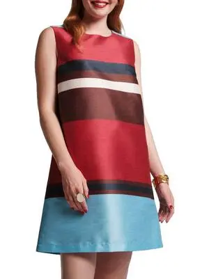 FRANCES VALENTINE Sylvie Shift Dress - Red/blue/multi