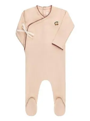 ELY'S & CO. Aurora Classics Embroidered Cherry Collection Footie Pink