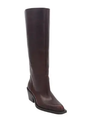 STIVALI NEW YORK Runaway Knee High Leather Boots - Mahogany