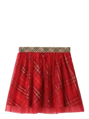 BURBERRY Check Tulle Skirt