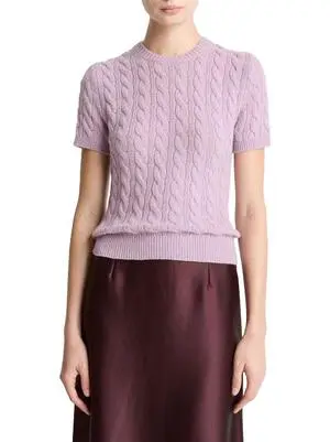 Vince Cable Short Sleeve Sweater - Amethyst