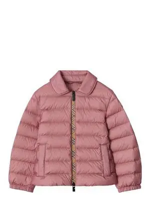Burberry Checker-tape Nylon Puffer Jacket - Antique Rose