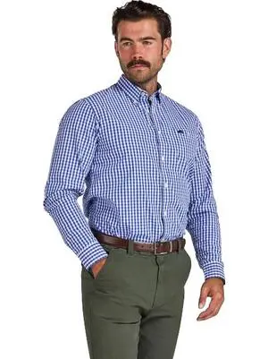 RAGING BULL Classic Long Sleeve Gingham Shirt - Navy