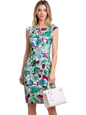 ALIE STREET LONDON Pippa Floral Print Shift Dress - Paradise Green