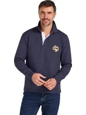 RAGING BULL Classic Long Sleeve Rugby Shirt - Navy