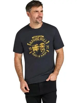 RAGING BULL Ruck & Maul Print T-shirt - Black