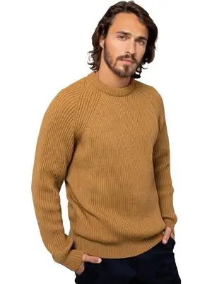 CELTIC & CO. British Ribbed Fisherman's Sweater - Autumn Brown