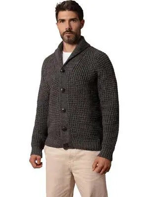 CELTIC & CO. British Waffle Stitch Cardigan Derby Grey