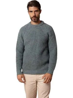 CELTIC & CO. British Waffle Stitch Crew - Skylight