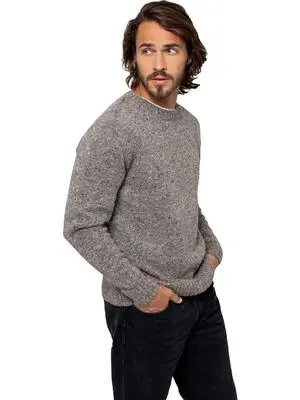CELTIC & CO. Crew Neck Donegal Wool Sweater - Grey Pebble