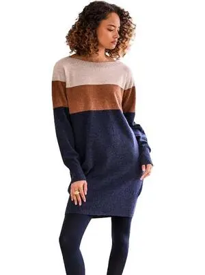 CELTIC & CO. Supersoft Slouch Dress Rust Colourblock