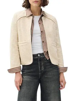 Rag & Bone Clarice Cotton Blend Jacket Cream