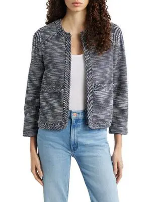 Rag & Bone Clarice Cotton Blend Jacket Navy