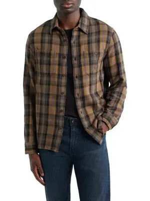 Ag Mason Plaid Flannel Button-up Shirt - Yellow Multi