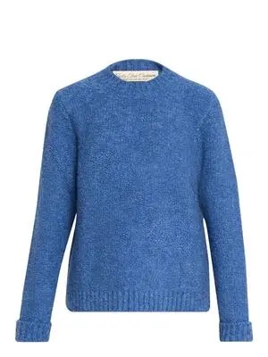 GOD'S TRUE CASHMERE Cashmere Boucle Knit Crewneck Sweater - Lapis Lazuli