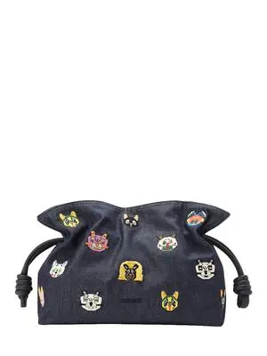 Loewe X Louis Wain Flamenco Clutch Bag Blue
