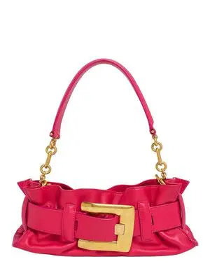 Balmain Anthem Mini Belted Leather Shoulder Bag - Fuschia