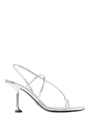 Proenza Schouler Tee Mirrored-leather Slingback Sandals - Silver