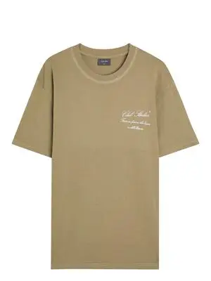 CLUB 1984 La Studio Printed Cotton T-shirt - Taupe