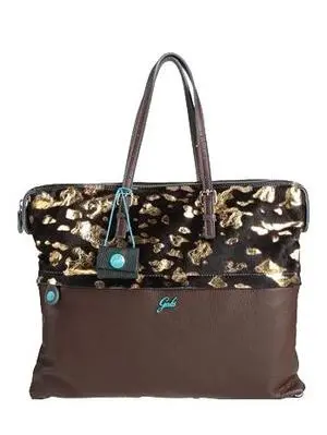 GABS Handbag In Calfskin With Leopard Print - Brown