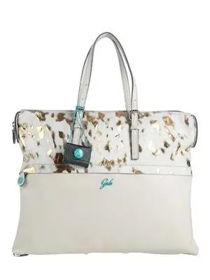 GABS Handbag In Calfskin With Leopard Print - Off White