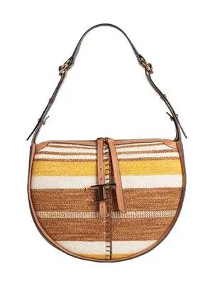 TOD'S Handbag In Leather And Textile Fibers - Brown