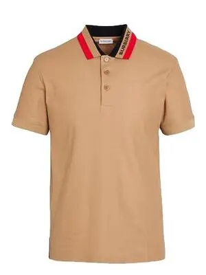 Burberry Polo Shirt Camel Size Cotton, Elastane - Beige