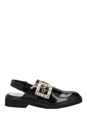 ROGER VIVIER Leather Mules With Appliqués - Black