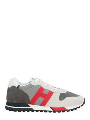 Hogan Sneakers In Textile Fibers And Leather - Grey