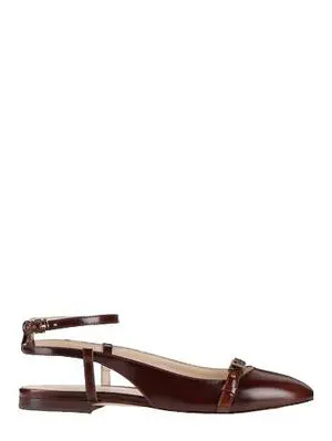 TOD'S Leather Slingback Ballet Flats - Brown