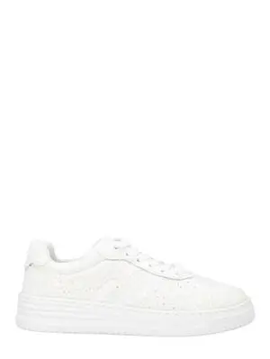 Hogan Low-top Sneakers With Glitter Appliqués - White