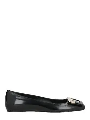ROGER VIVIER Leather Ballet Flats - Black
