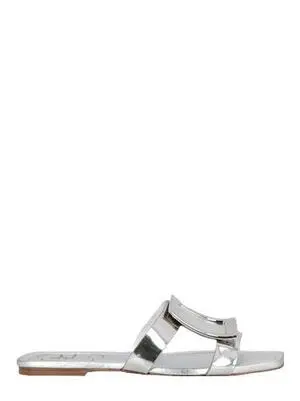 ROGER VIVIER Leather Slide Sandals - Silver