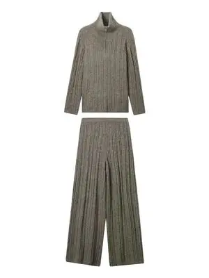 B+AB Ribbed Knit Trousers - Grey