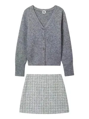 B+AB Button Skirt - Grey
