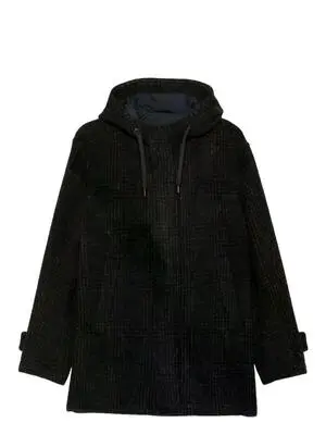 Herno Checked Hooded Coat - Brown