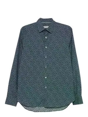 Canali Floral-print Shirt - Blue