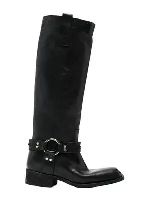 FAUZIAN JEUNESSE 35mm O-ring Biker Boots - Black