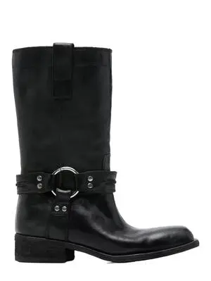 FAUZIAN JEUNESSE 40mm Studded Biker Boots - Black
