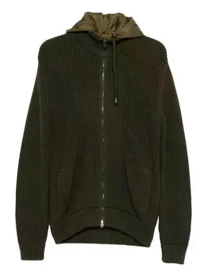 Herno Zip Hooded Cardigan - Green