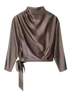 Staud Phoebe Silk Top - Brown